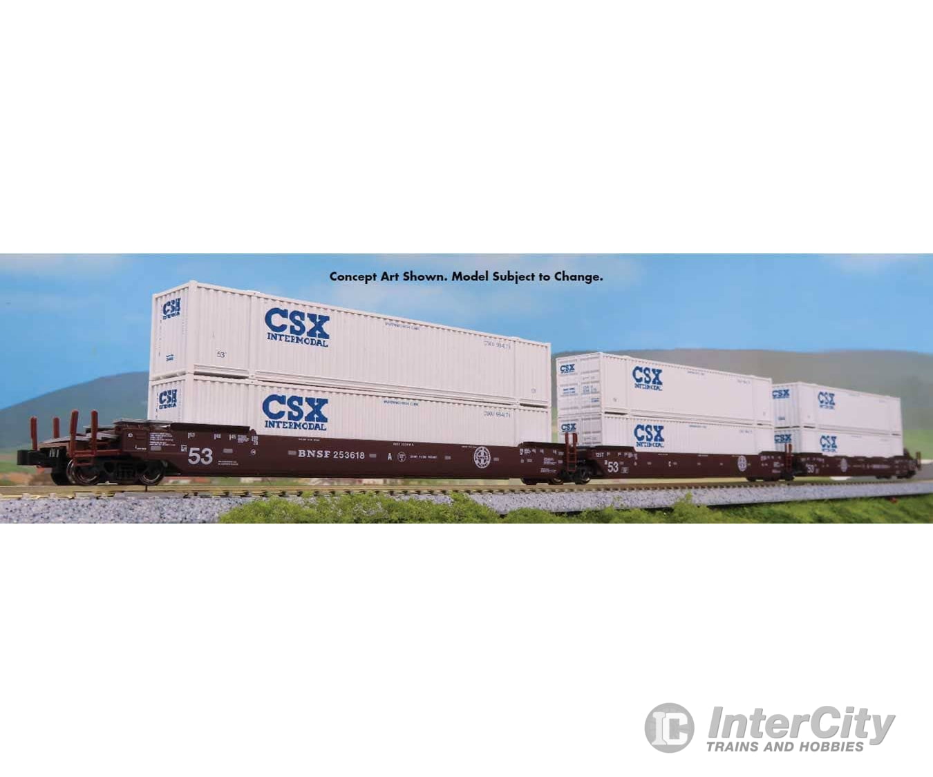 Kato N 1066186 Gunderson MAXI-IV 3-Unit Well Car with 6 53' Containers