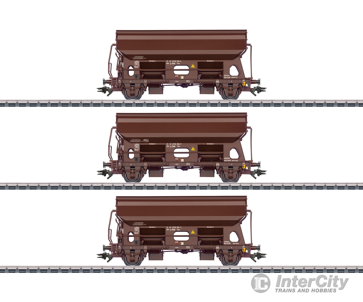 Marklin 46334 HO OBB Set of Type Tds Dump Cars with Hinged Roofs
