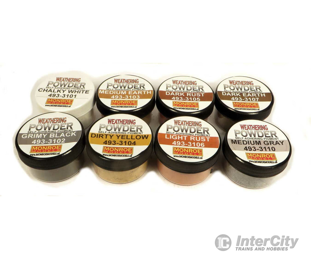 Monroe Models 3100 Weathering Powder Assortment -- 8 Colors Each: 1oz